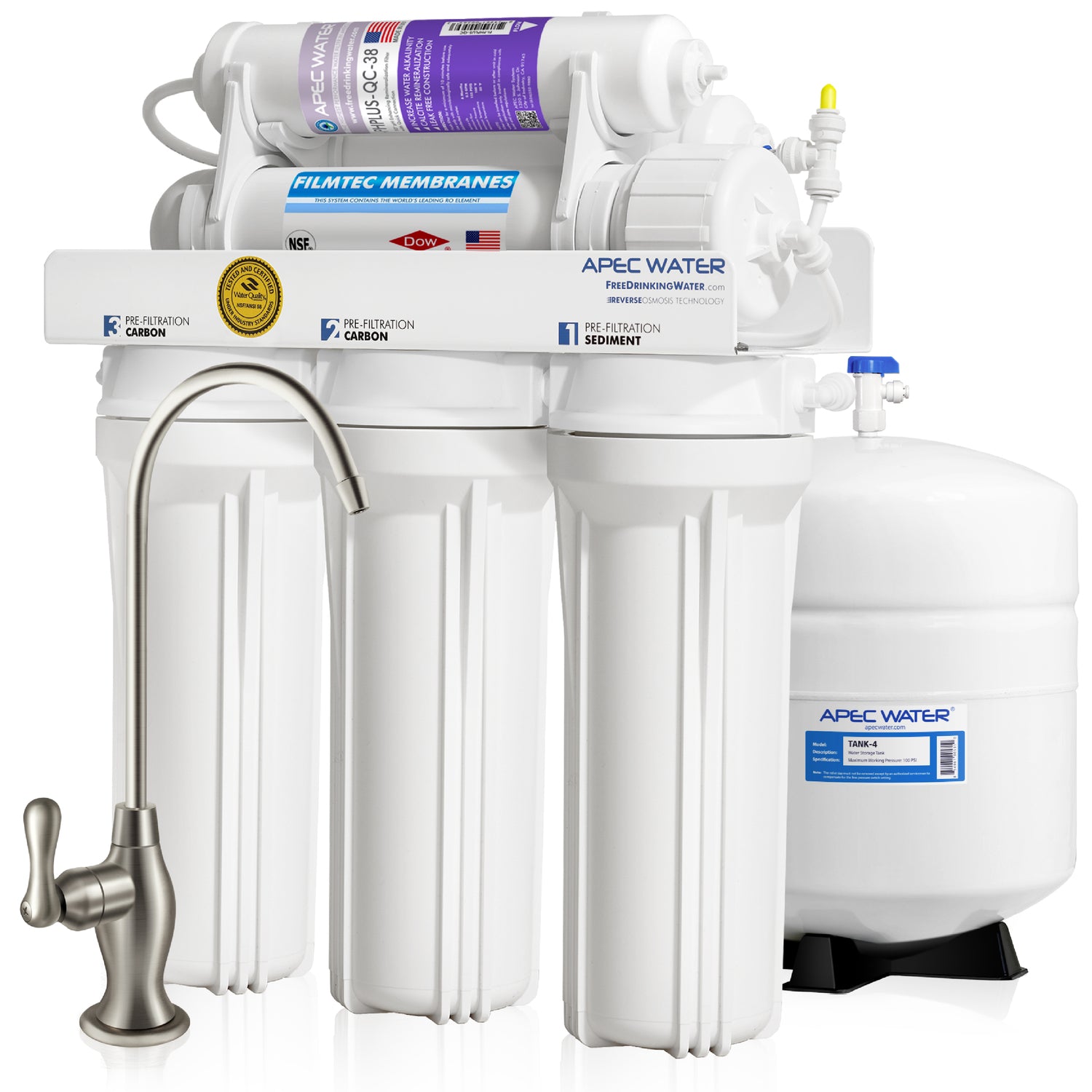 RO-Hi-PH 90 GPD High Output Under Sink RO Filtration System