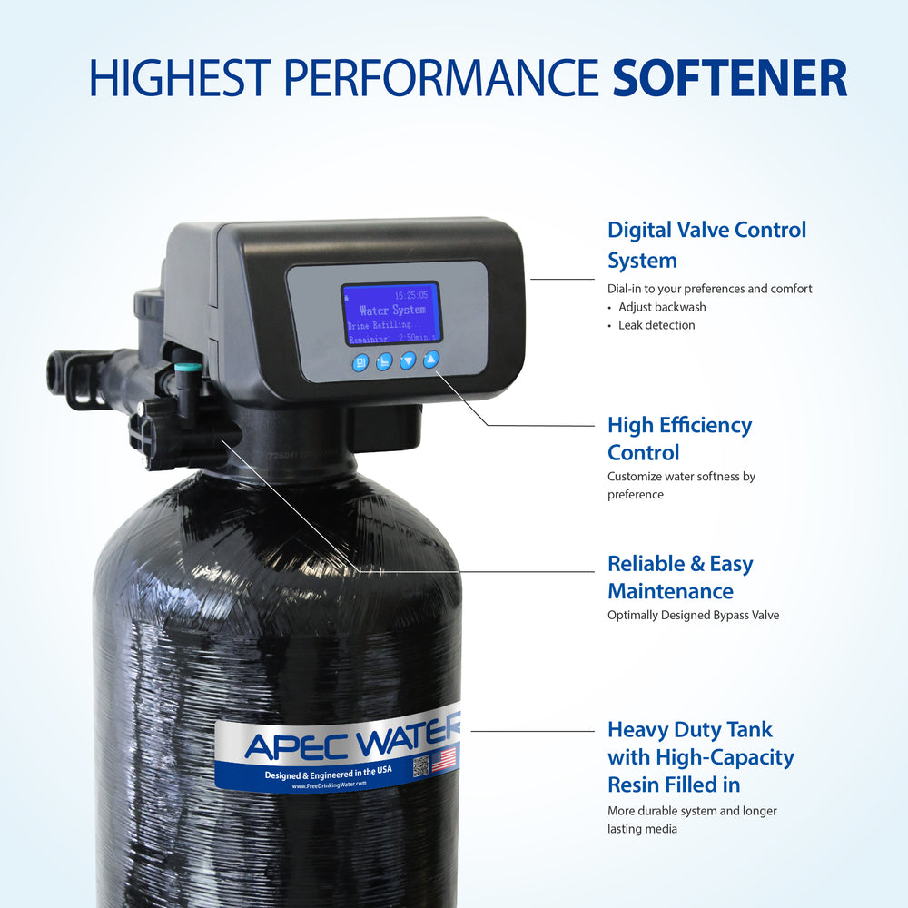Whole House Water Softener System for 4-6 Bathroom Homes