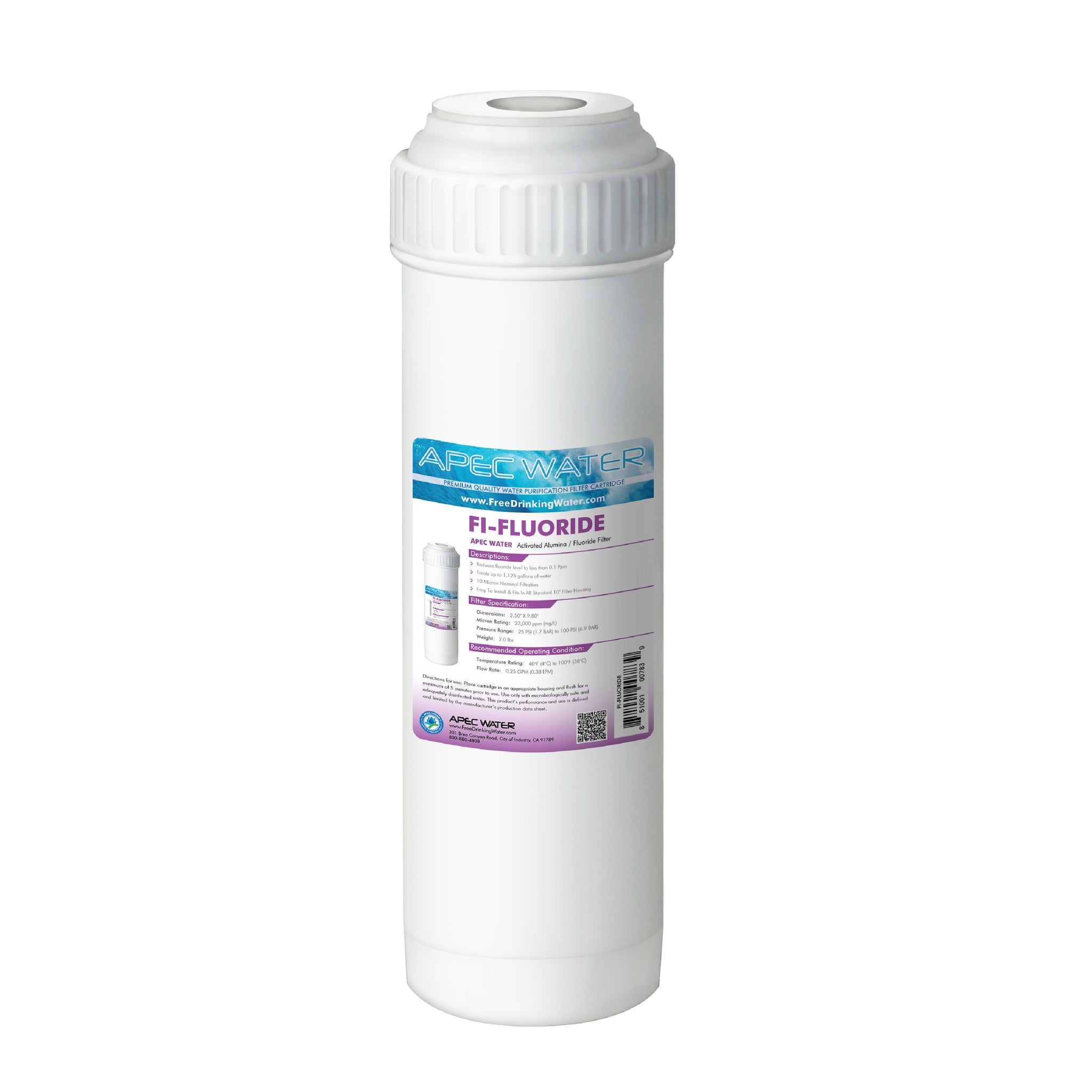 Premium Fluoride Reduction water filter cartridge 10 Inch