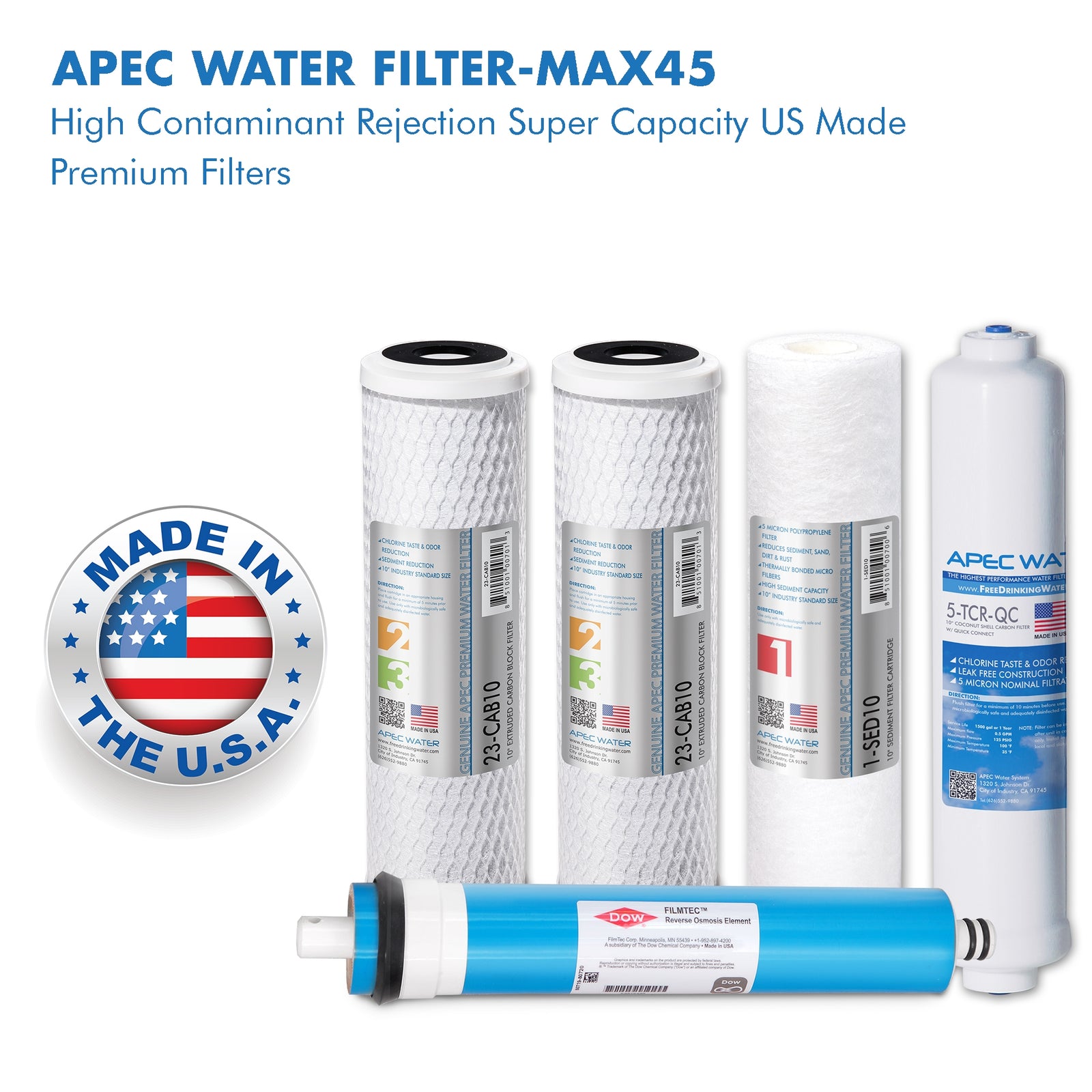 APEC RO Replacement Filters for ULTIMATE RO-45 Systems
